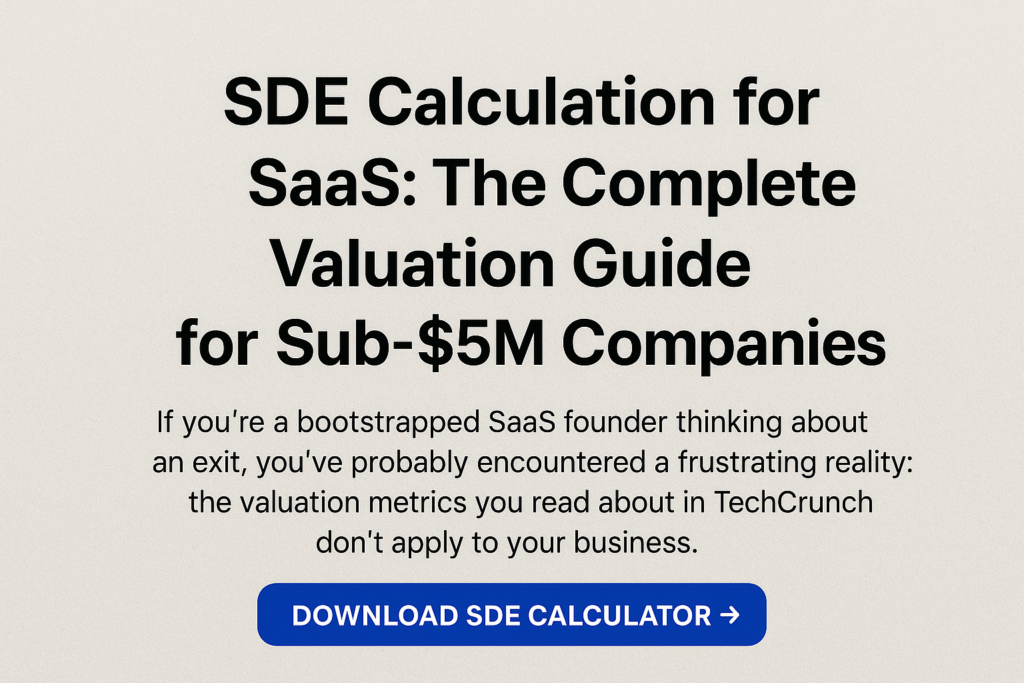SDE Calculation for SaaS: The Complete Valuation Guide for Sub-$5M ...